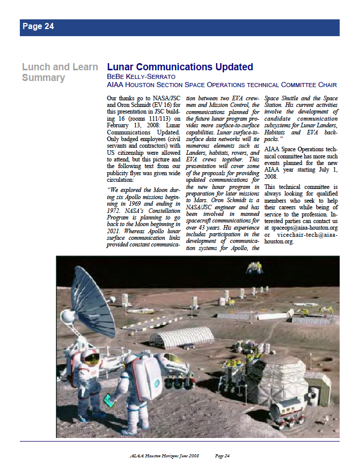 Space Operations Technical Committee | AIAA Houston Section